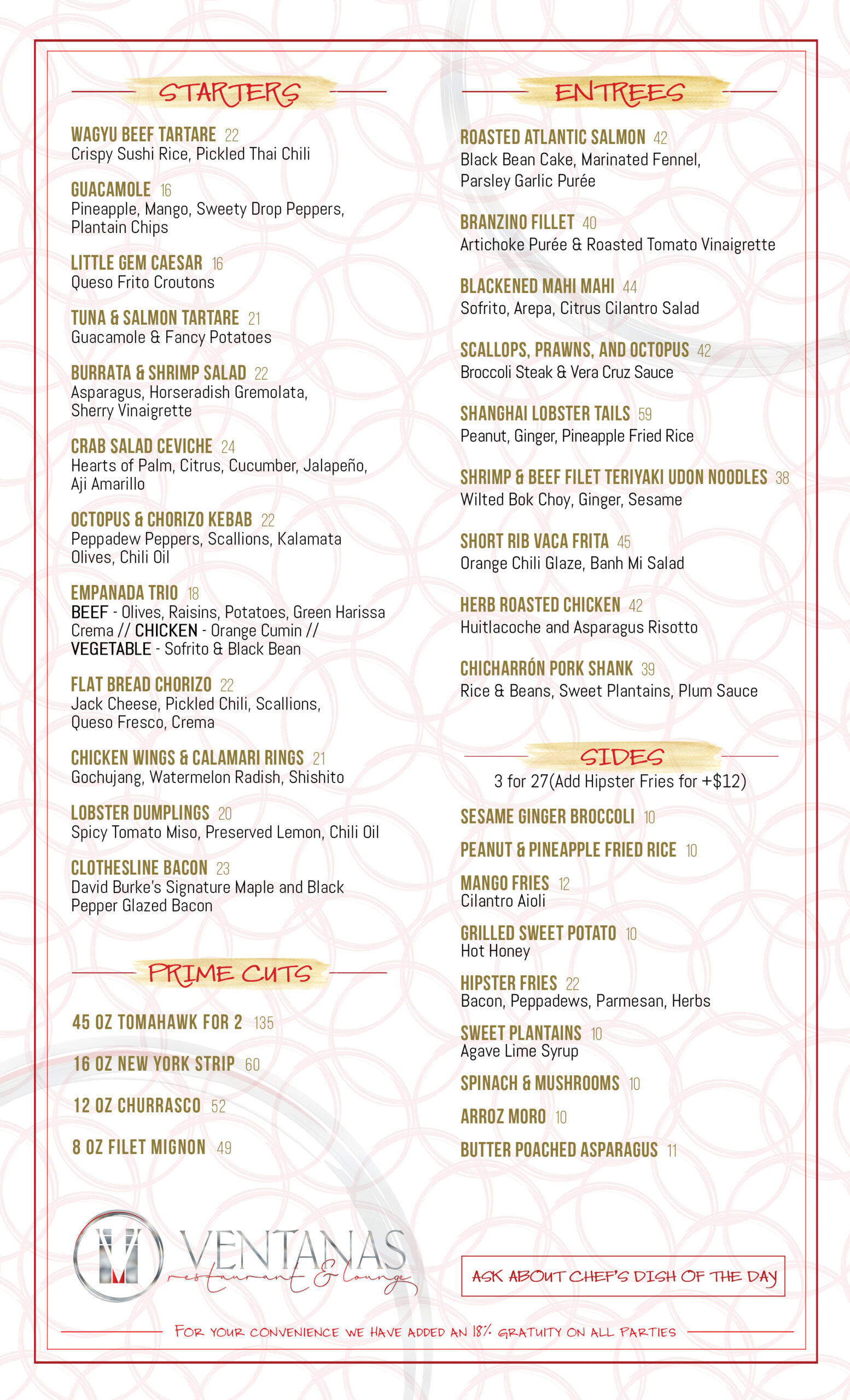 MENUS - VENTANAS Restaurant & Lounge