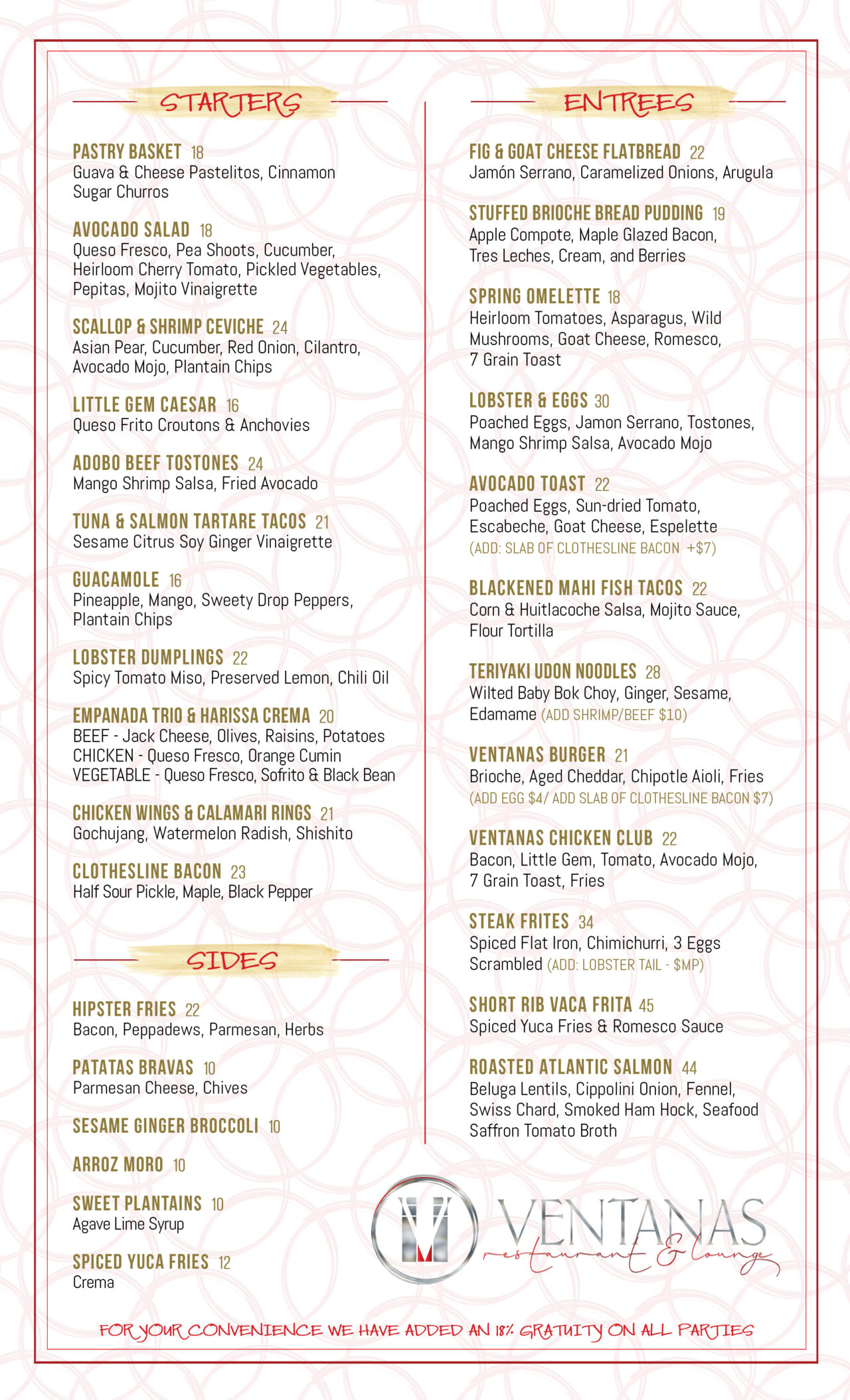 MENUS - VENTANAS Restaurant & Lounge