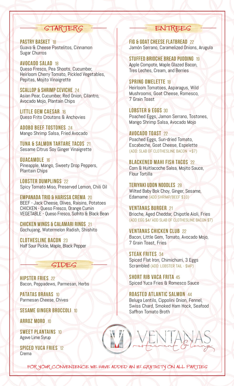 MENUS - VENTANAS Restaurant & Lounge