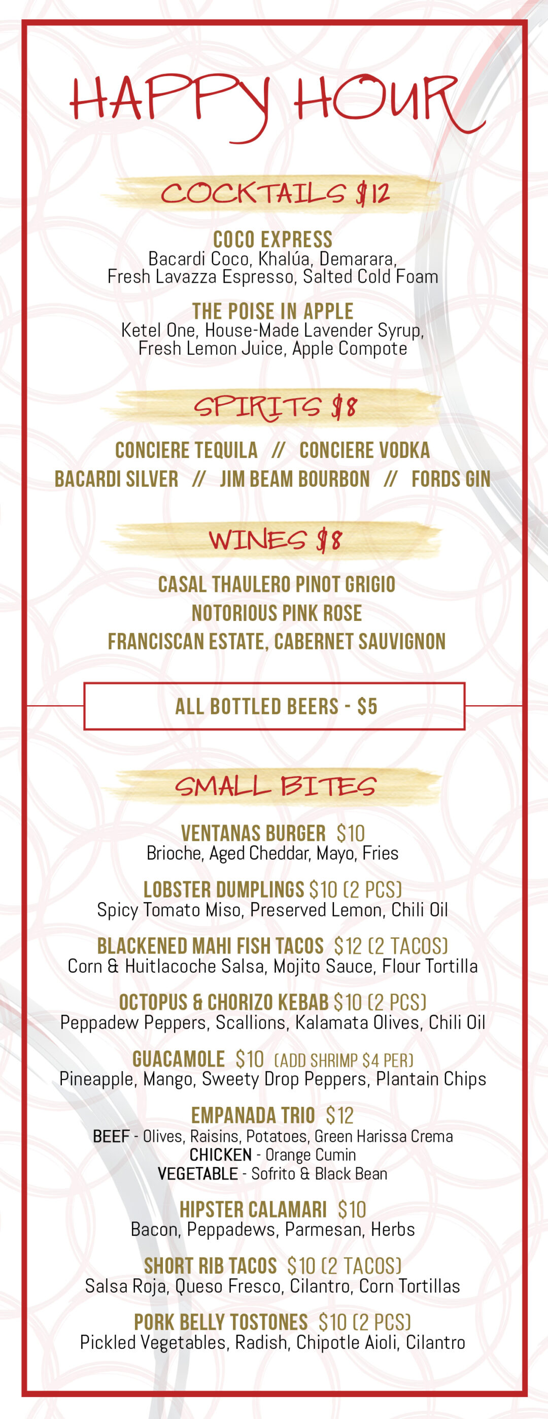 MENUS - VENTANAS Restaurant & Lounge