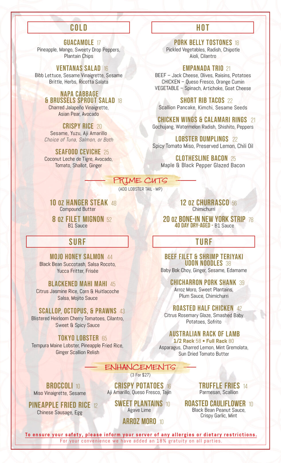 MENUS - VENTANAS Restaurant & Lounge